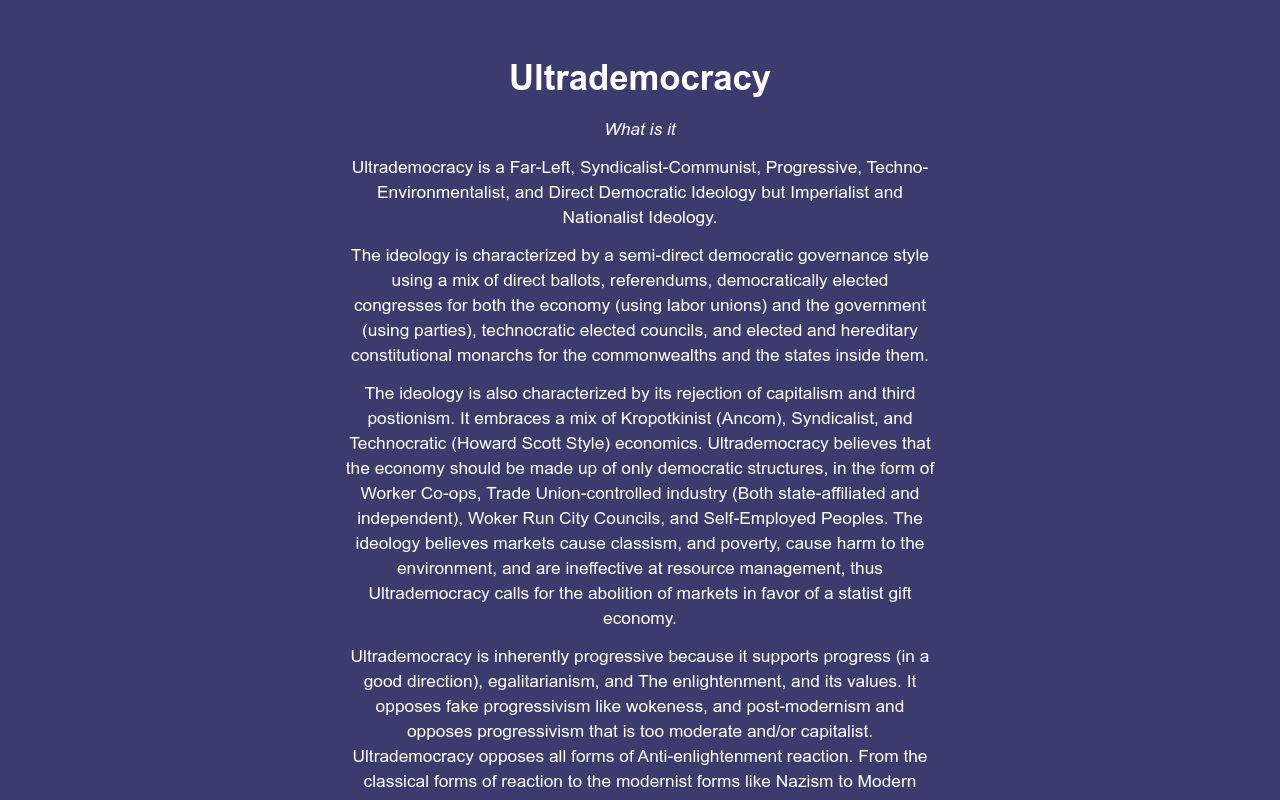 Ultrademocracy